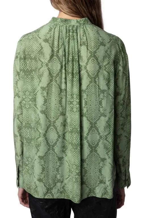 Zadig&Voltaire Tink Python Print Popover Shirt