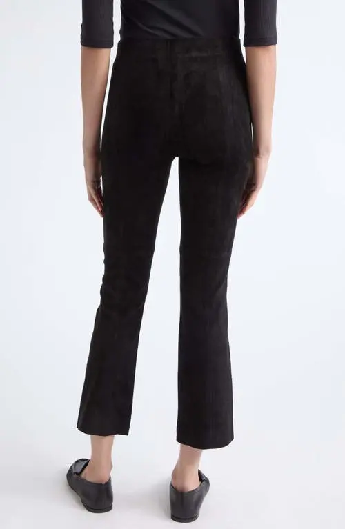 Vince Lambskin Suede Crop Flare Leg Pants
