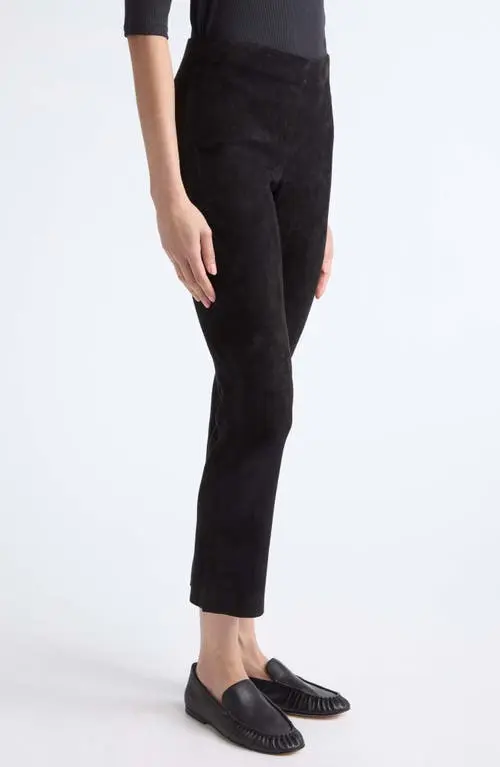 Vince Lambskin Suede Crop Flare Leg Pants