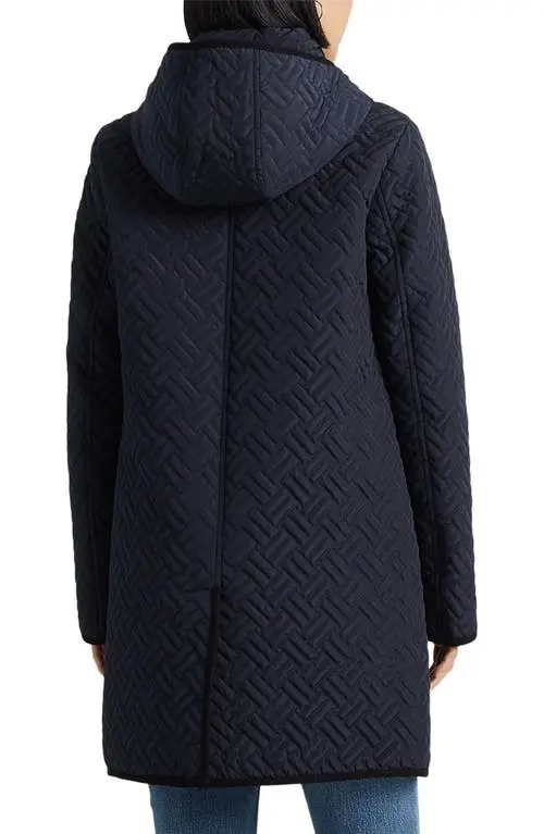 Ralph Lauren Quilted Hooded Coat - Dk Navy