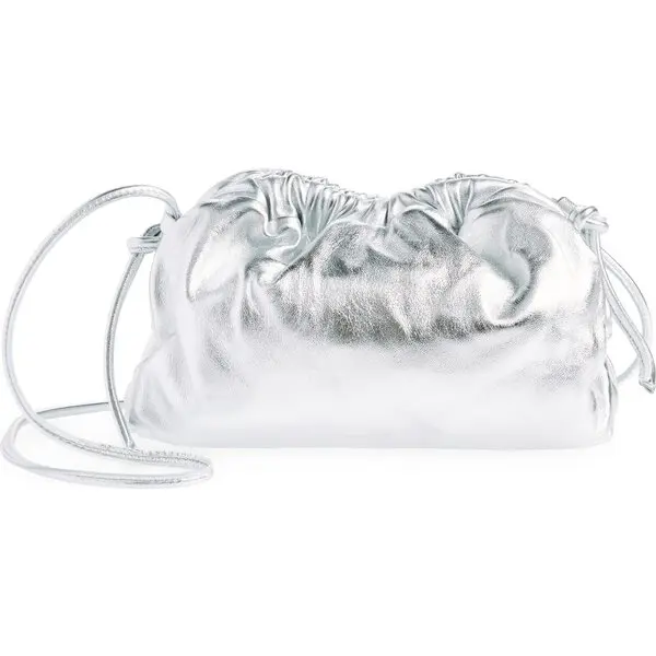 MANSUR GAVRIEL Mini Cloud Metallic Clutch - Silver