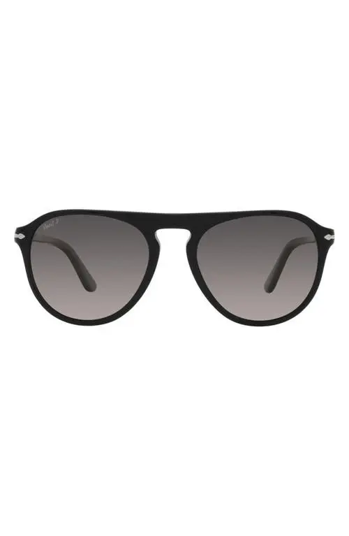 Persol 55mm Polarized Pilot Sunglasses - Black