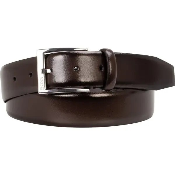 BOSS Elloy Leather Belt - Dark Brown
