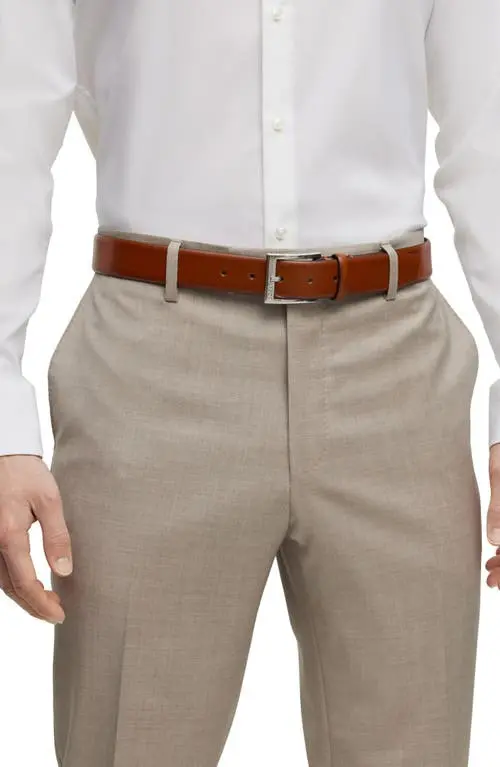 BOSS Elloy Leather Belt - Medium Brown
