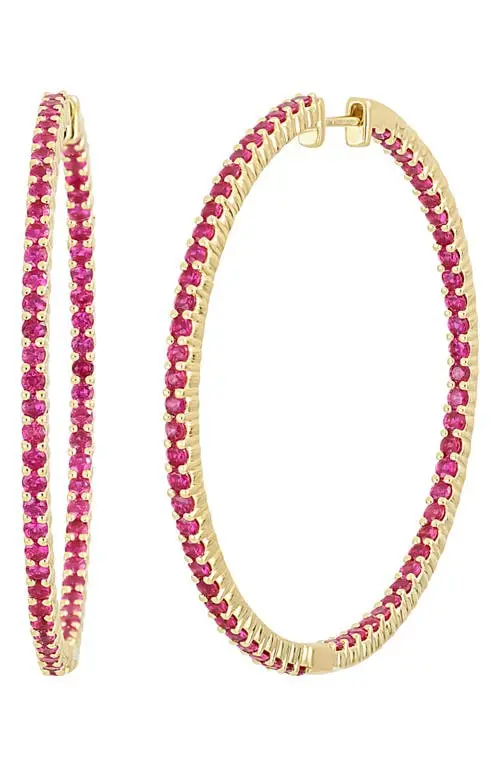 Bony Levy Large El Mar Inside Out Hoop Earrings - 18k Yellow Gold - Ruby