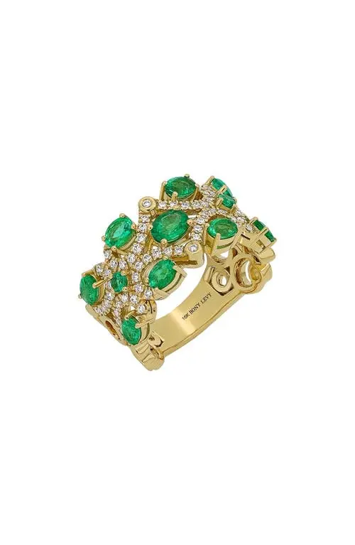 Bony Levy El Mar 18k Gold Gemstone Statement Ring - 18k Y Gold - Diamond Emerald
