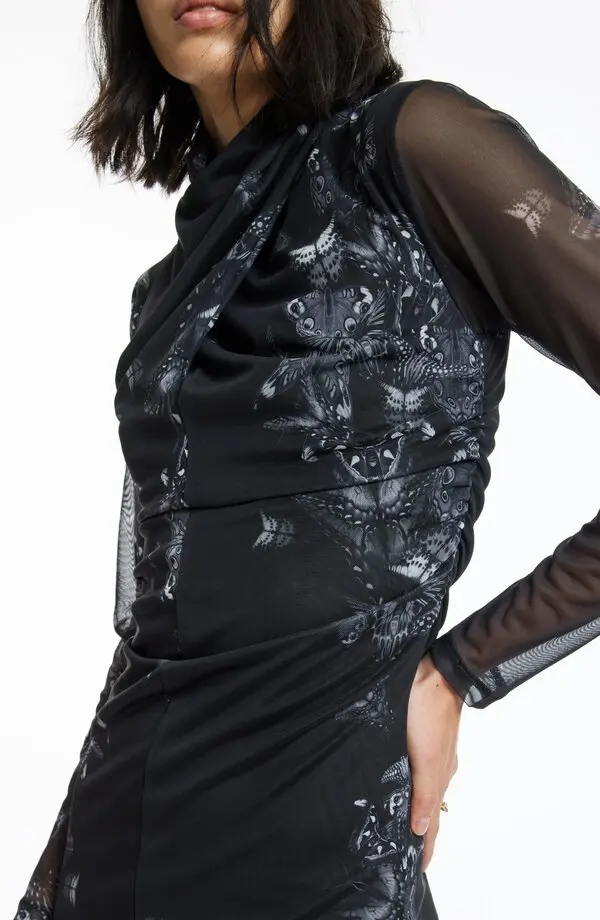 Allsaints Tia Diana Long Sleeve Maxi Dress In Black - 50% Off | Editorialist