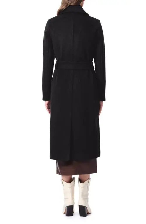 Bernardo Belted Wool-blend Longline Coat