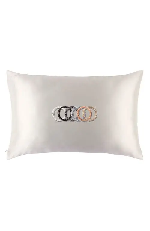 Slip Pure Silk Pillowcase & Skinny Scrunchie Set - White
