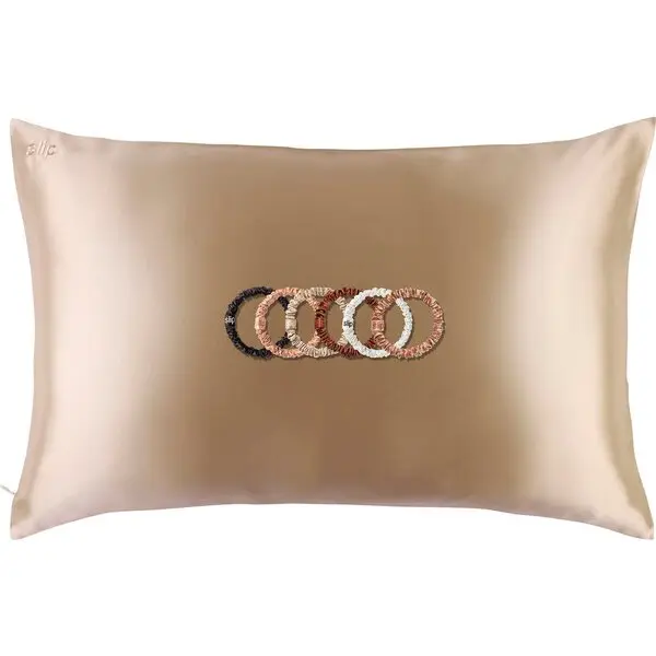 Slip Pure Silk Pillowcase And Skinny Scrunchie Set - Caramel