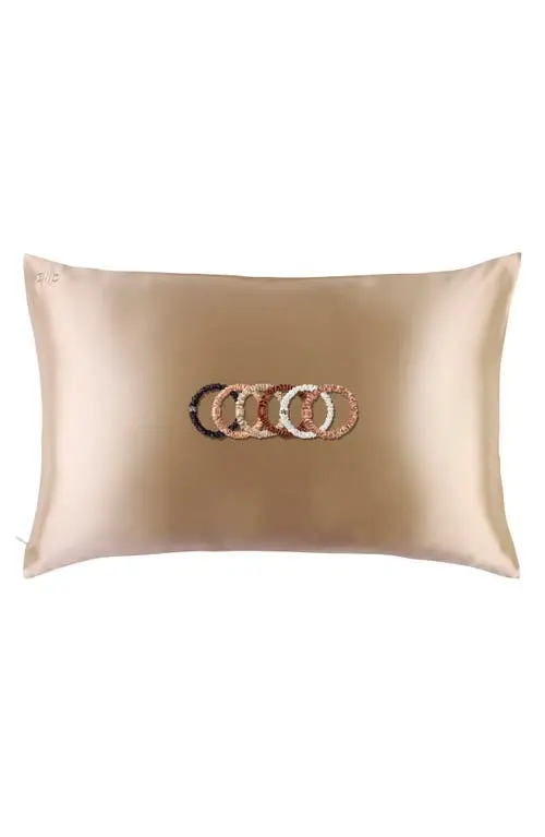 Slip Pure Silk Pillowcase And Skinny Scrunchie Set - Caramel