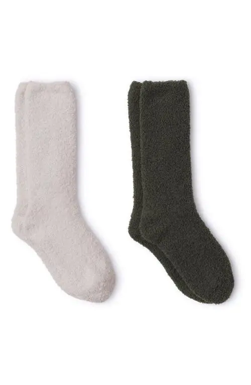 Barefoot Dreams 2-pack Cozychic™ Socks - Khaki Green Multi