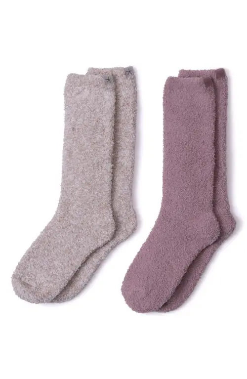 Barefoot Dreams 2-pack Cozychic™ Socks - Teaberry-heather Stone
