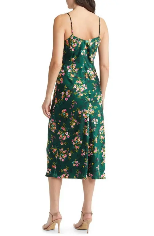 LOST + WANDER Sarah Floral Print Midi Slipdress