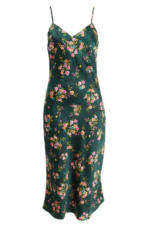 LOST + WANDER Sarah Floral Print Midi Slipdress