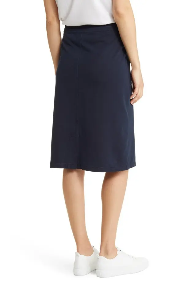Caslon Relaxed Zip Front Twill Midi Skirt