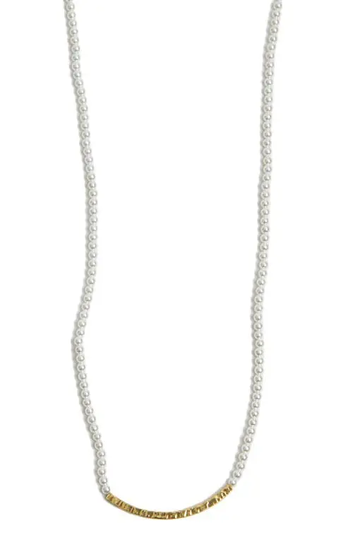 Argento Vivo Freshwater Pearl Bar Necklace - Gold