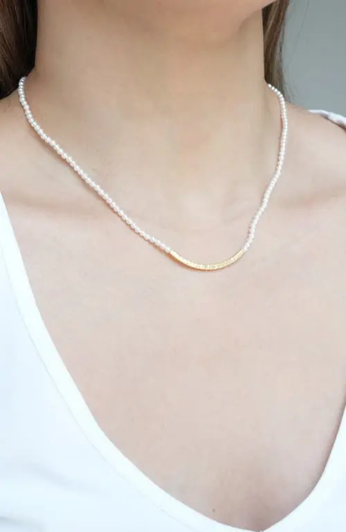Argento Vivo Freshwater Pearl Bar Necklace