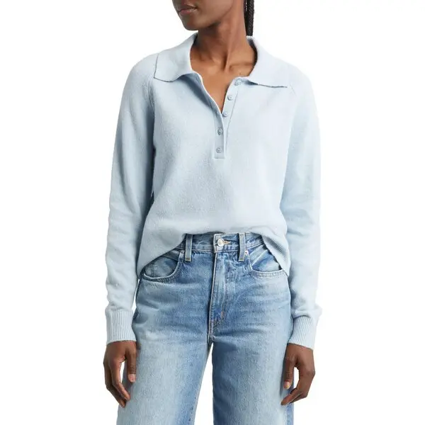 Treasure & Bond Cotton Blend Polo Sweater