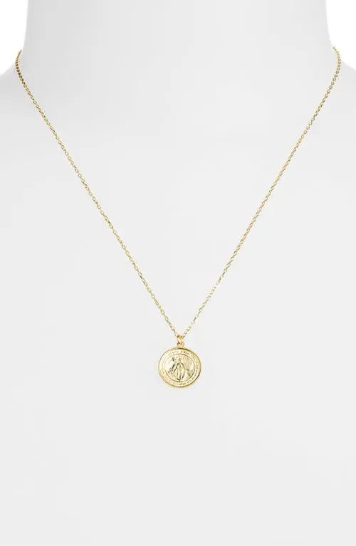 Argento Vivo Virgin Mary Coin Pendant Necklace