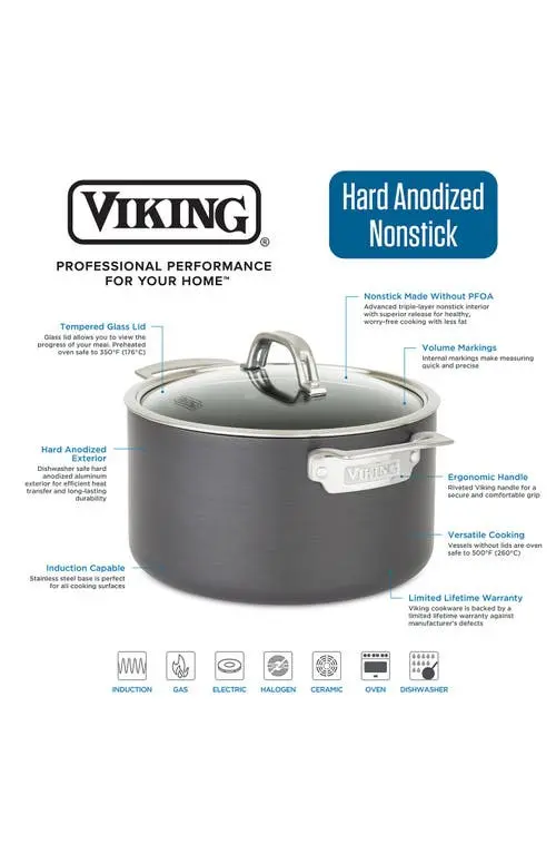 VIKING 3-quart Hard Anodized Nonstick Saucier With Lid