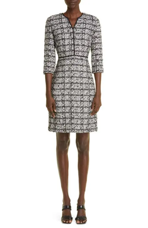 St. John Bouclé Tweed Sheath Dress