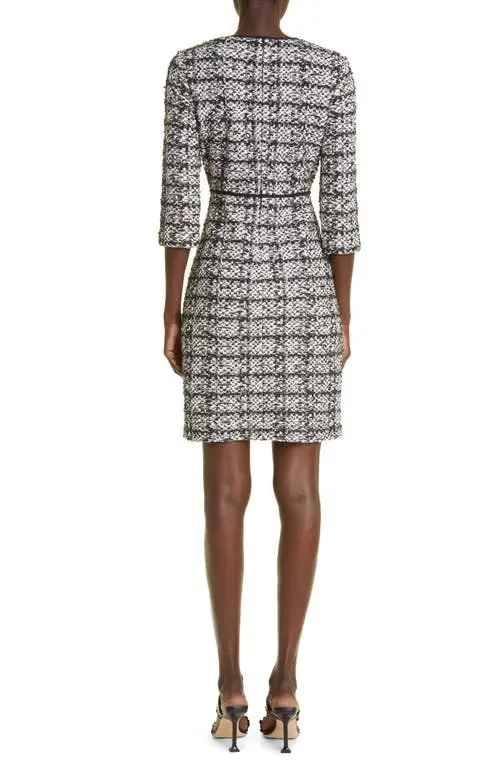 St. John Bouclé Tweed Sheath Dress
