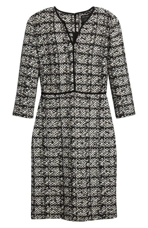 St. John Bouclé Tweed Sheath Dress
