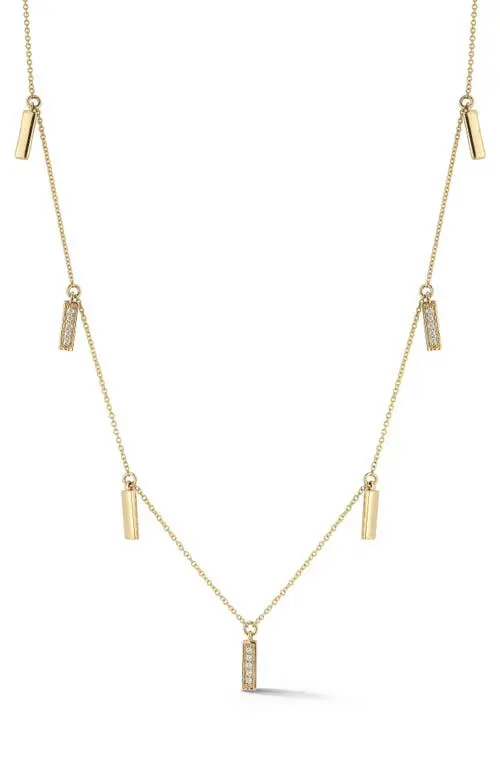 DANA REBECCA DESIGNS Sylvie Rose Diamond Bar Charm Necklace - Yellow Gold