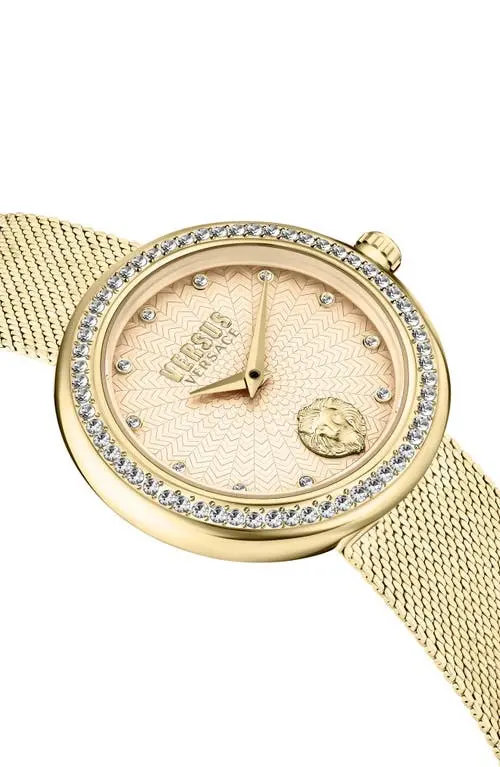 Versace Lea Mesh Strap Watch - Ip Yellow Gold