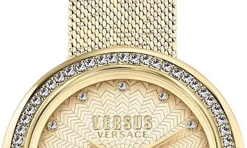 Versace Lea Mesh Strap Watch - Ip Yellow Gold