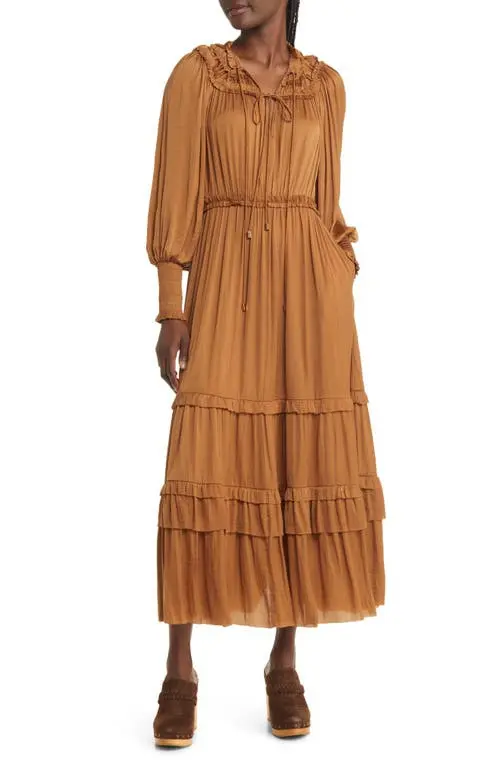 blue dress for baby girl Roma Cocoa Striped Cutout Maxi Dress - M Size - Women's Dresses main image 1