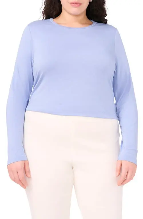 Halogen Crewneck Long Sleeve Knit Top - Forever Blue