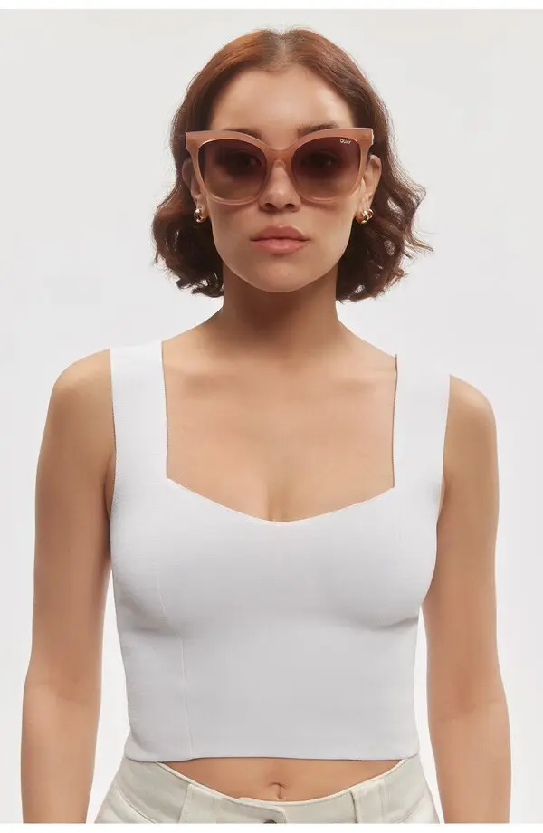 QUAY AUSTRALIA It's My Way 53mm Polarized Cat Eye Sunglasses