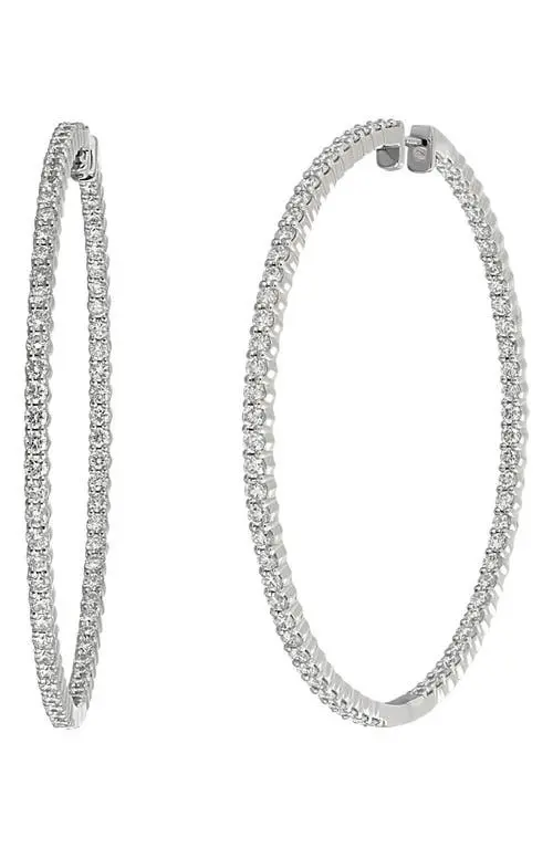 Bony Levy Audrey Diamond Hoop Earrings - 18k White Gold - 3.40ct