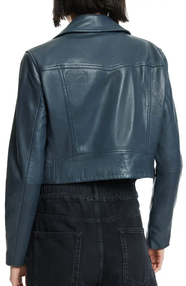 ALLSAINTS Elora Crop Leather Biker Jacket