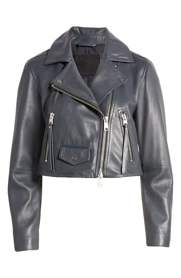 ALLSAINTS Elora Crop Leather Biker Jacket