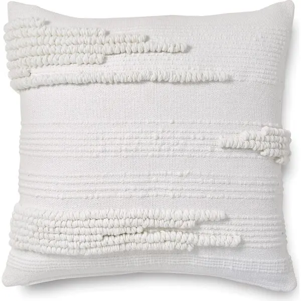 Dkny Textured Stripe Cotton Accent Pillow - White