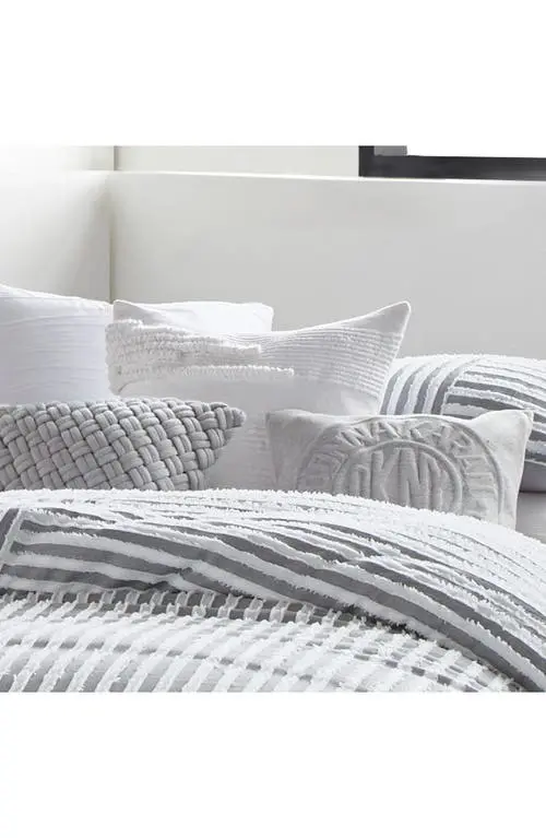 Dkny Textured Stripe Cotton Accent Pillow
