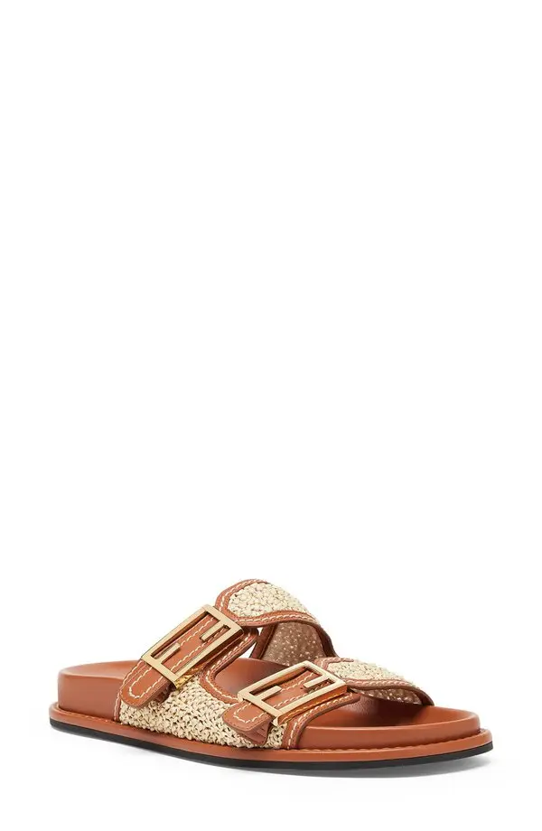 Fendi Feel Raffia Slide Sandal
