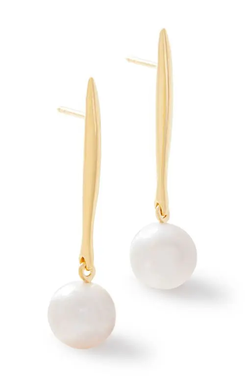 Monica Vinader Nura Freshwater Pearl Drop Earrings - Gold Vermeil On Silver