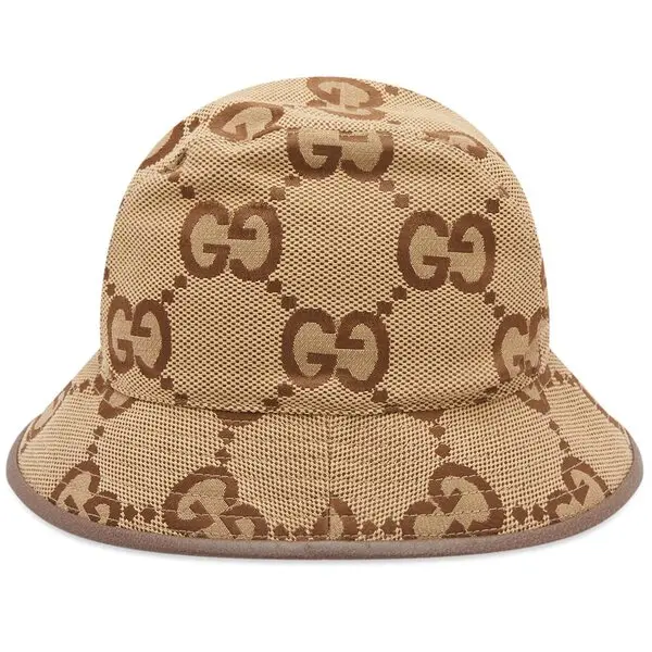 Gucci Jumbo Gg Jaquard Bucket Hat - Camel | Editorialist display picture 1