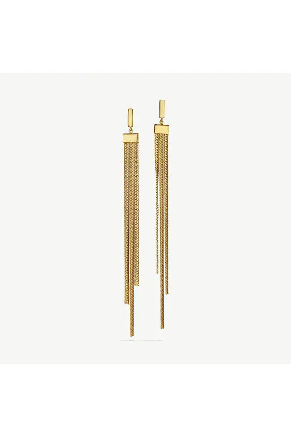 SOKO Safu Herringbone Drop Earrings - Gold
