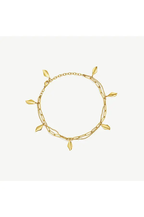 SOKO Delicate Bidu Layered Anklet - Gold
