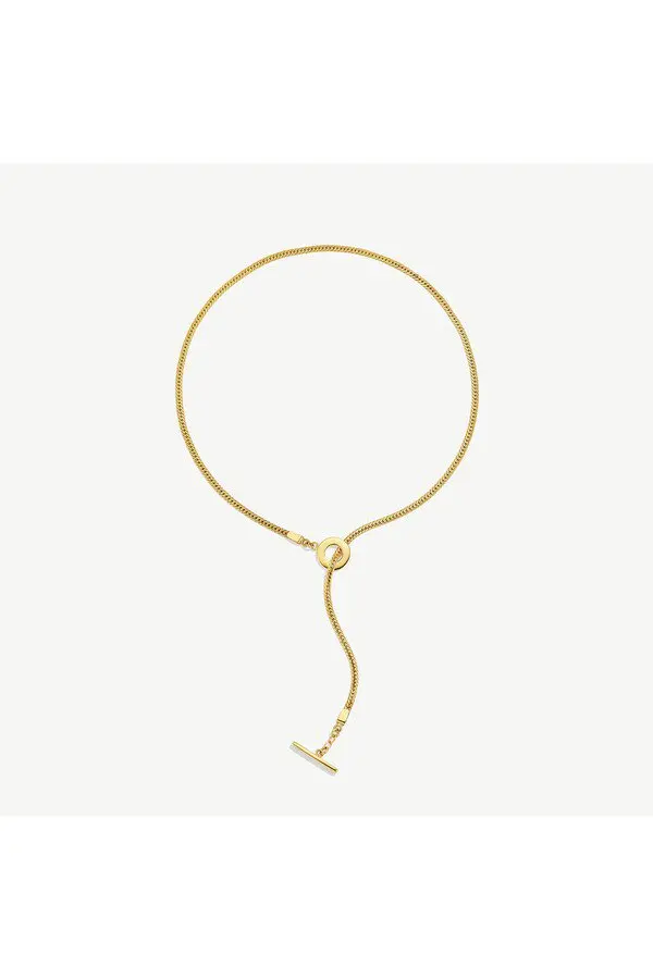 SOKO Safu Herringbone Lariat Necklace - Gold