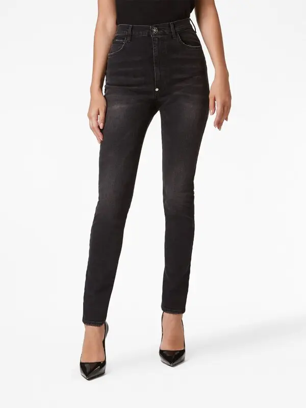 Philipp Plein Distressed Skinny Jeans - Black