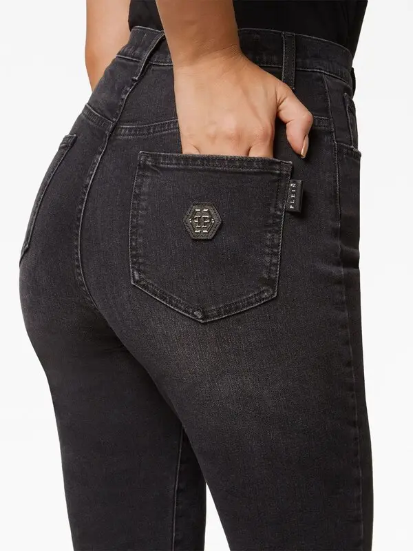 Philipp Plein Distressed Skinny Jeans - Black