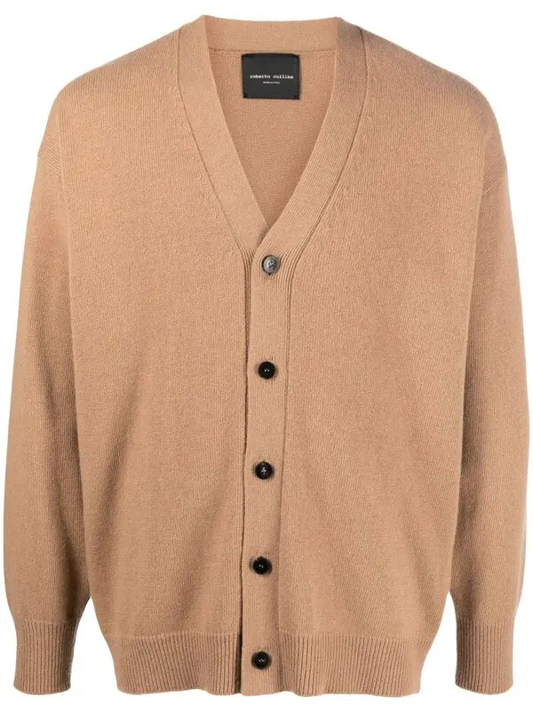 ROBERTO COLLINA V-neck Wool-cashmere Blend Cardigan
