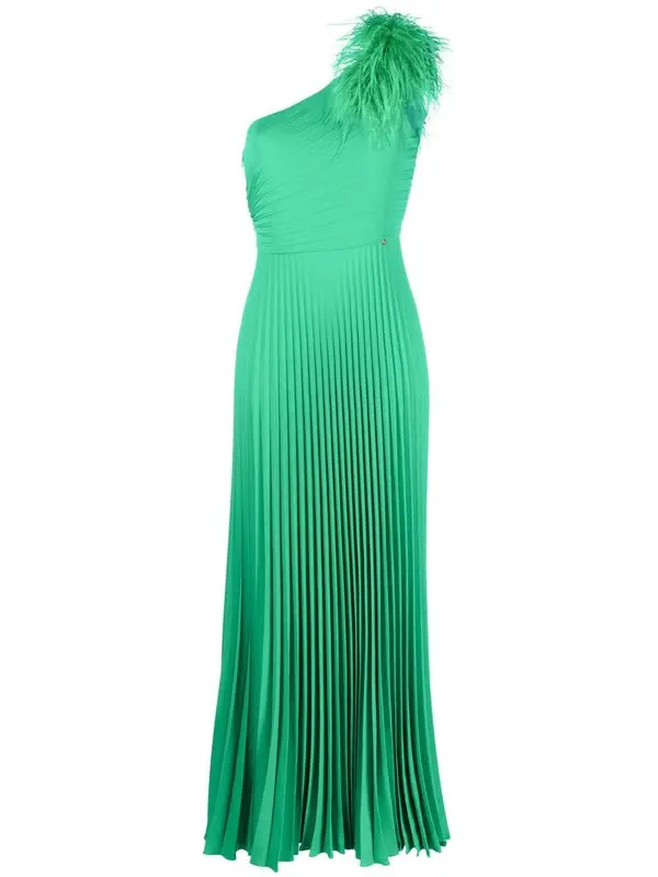 strapless open back dress Stacie Pleated Halter Maxi Dress / Bright Blue | Meshki main image 0