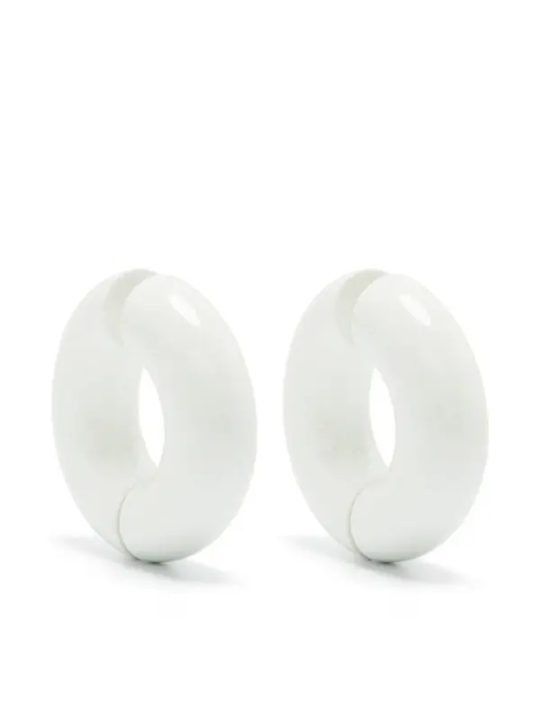 UNCOMMON MATTERS Large Strato Chunky Hoop Earrings - White